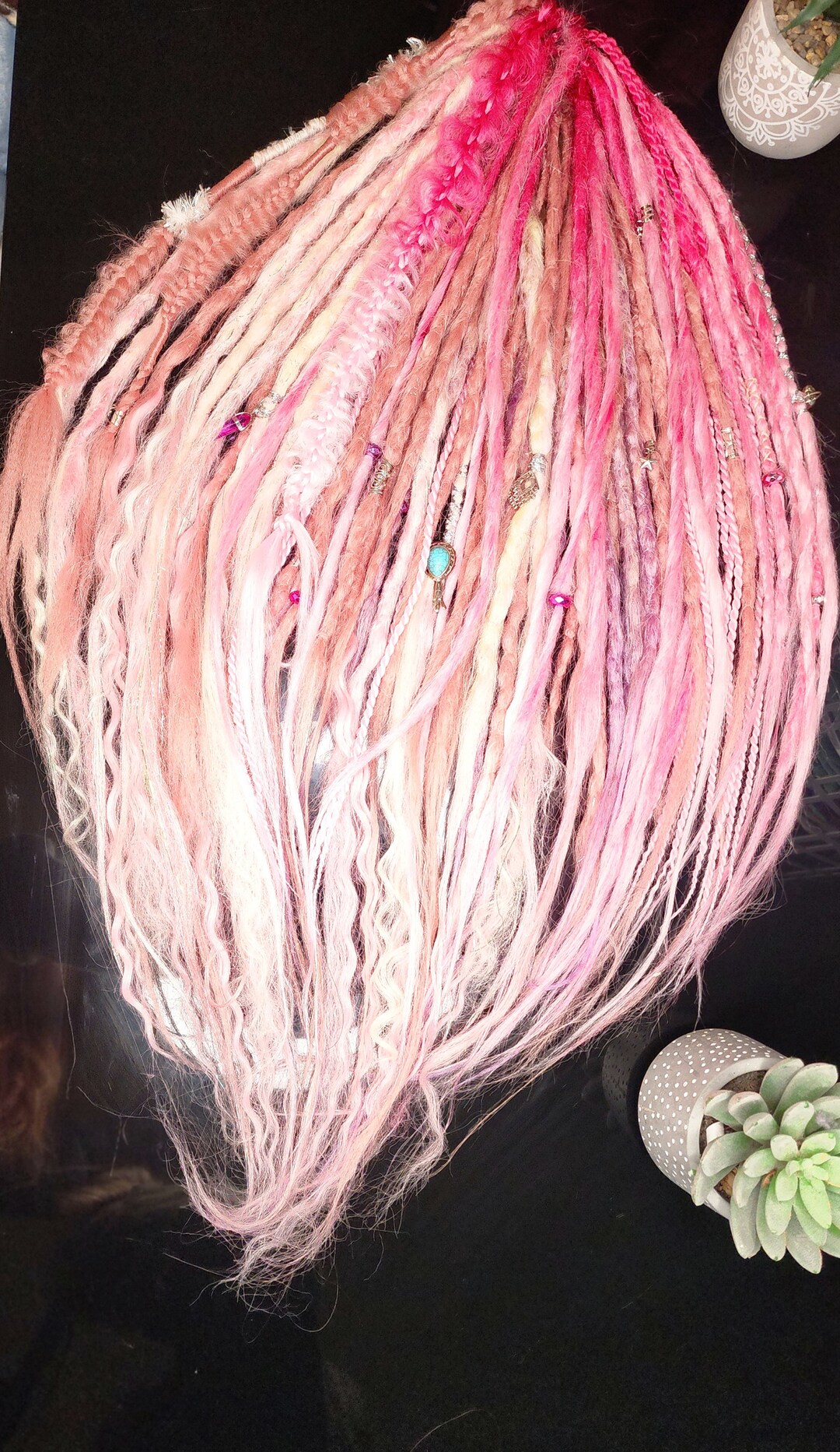 Fairy Floss Pink Dreadlock and Braid Petite Whispy and Wavy End ...