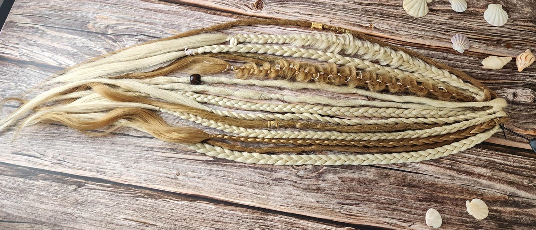 Valkyrie Blonde Accent Set of Single Ended Locks,braids,twists,fishtail ...