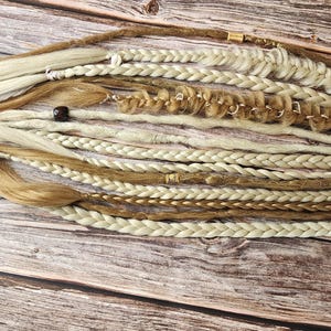 Valkyrie Blonde Accent Set of 10 Single Ended Locks,braids,twists ...