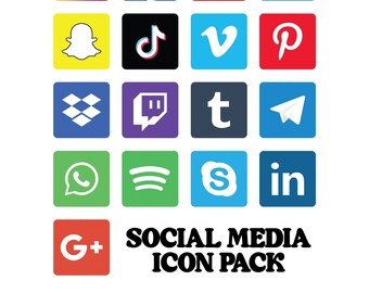 Social Media Icons Pack Icons Set Vector Files Social Network Icons ...