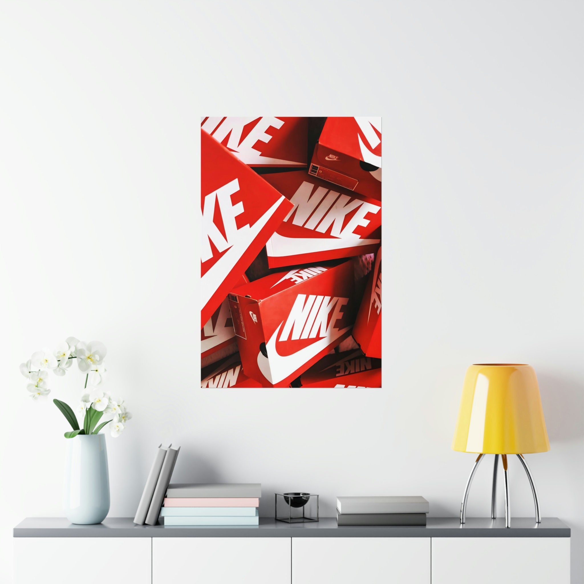 Nike Shoe Box Pile Print, Wall Decor, Sneakerhead Art, Office Decor ...
