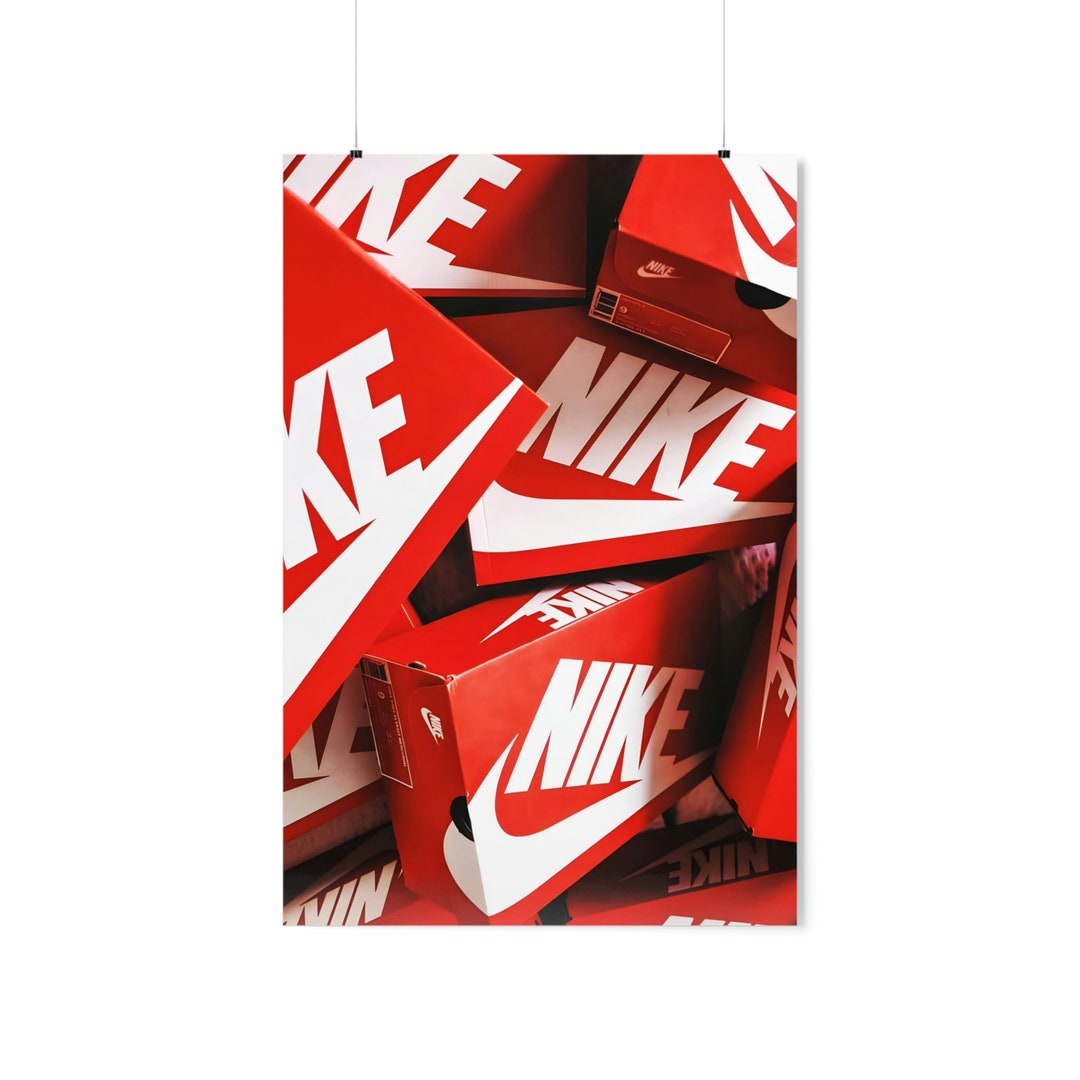 Nike Shoe Box Pile Print, Wall Decor, Sneakerhead Art, Office Decor ...