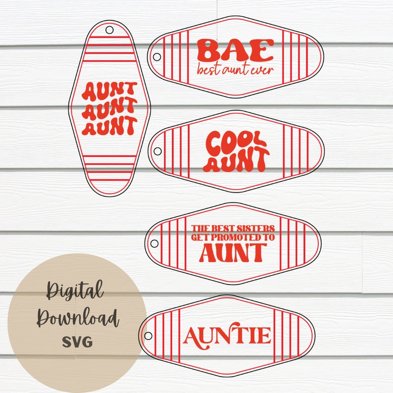 Motel Keychain SVG, Aunt Retro Keychain, File for Lasers, Glowforge ...