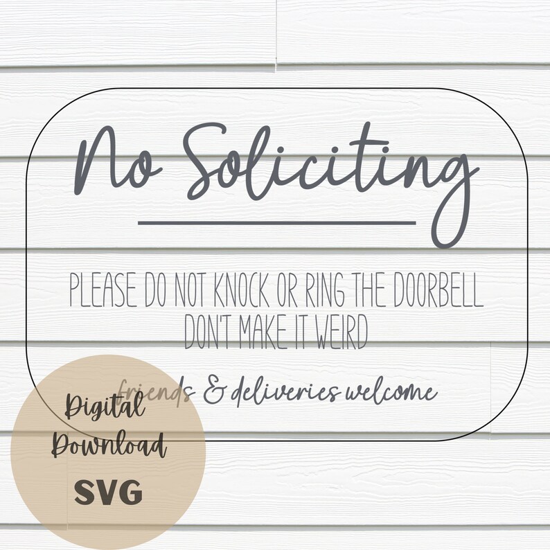 No Soliciting Sign SVG, Do Not Knock Svg, Doorbell Sign, Commercial Use ...