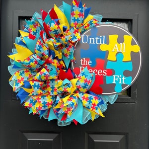 Until All the Pieces Fit Autism Awareness Wreath - Etsy
