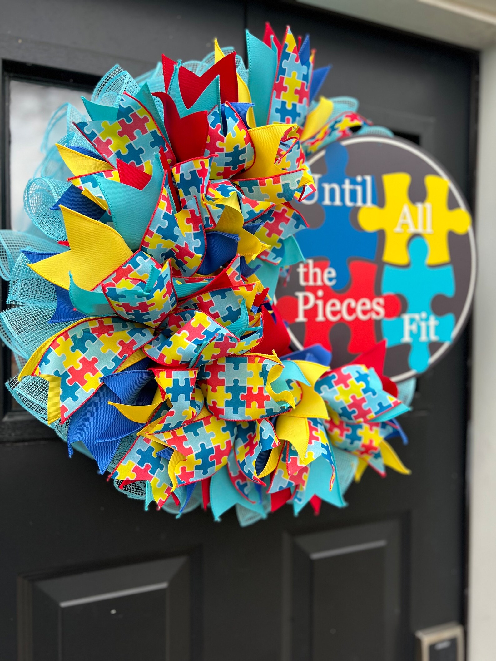 Until All the Pieces Fit Autism Awareness Wreath - Etsy