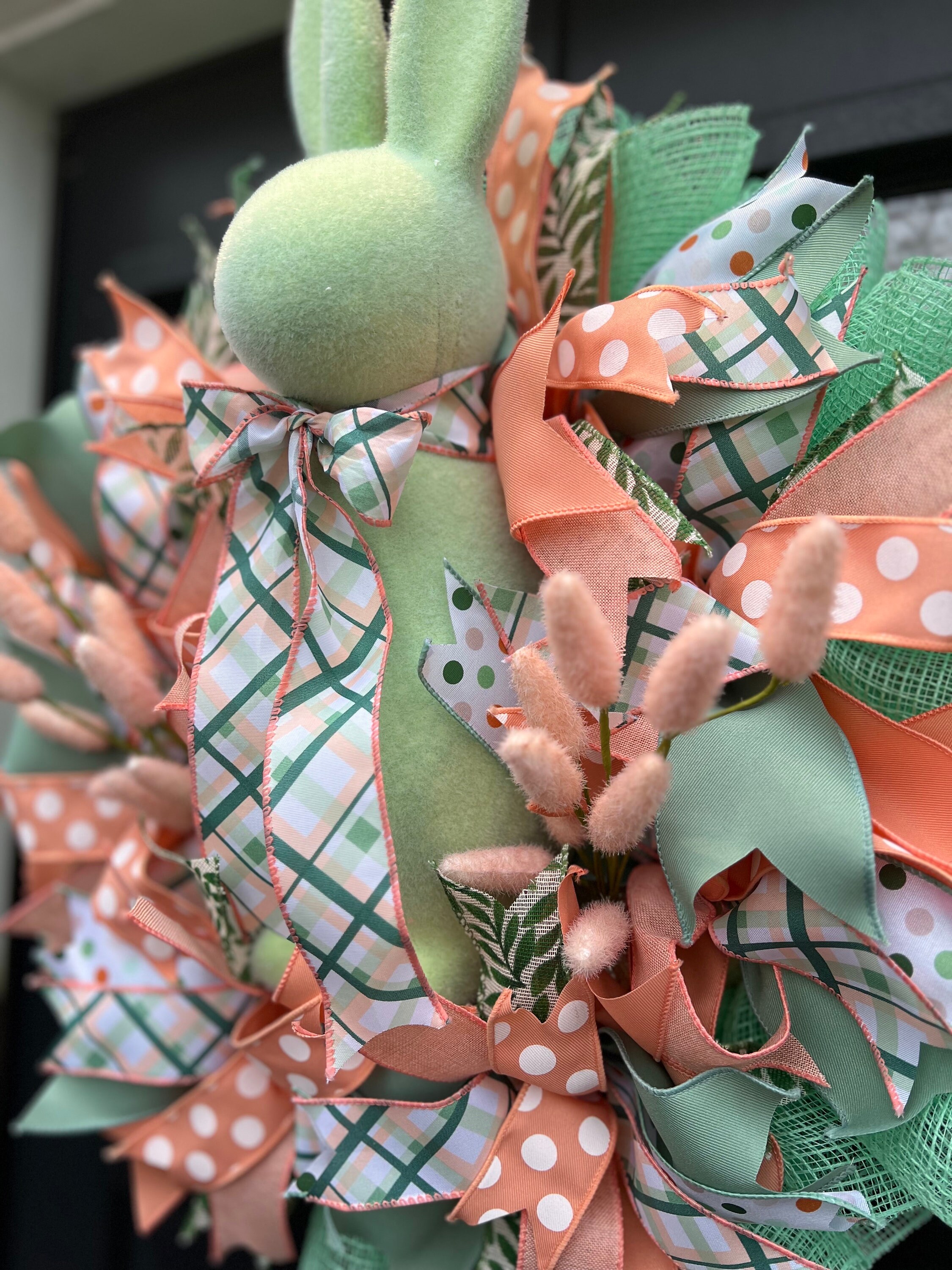 A Teal Bunny Easter/spring Wreath - Etsy