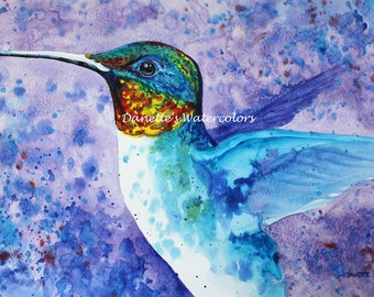 Hummingbird, Watercolor Print - Etsy