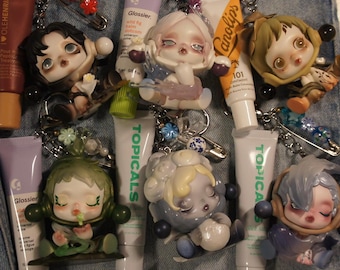 Skullpanda Keychain With Lip Balm Bag Charm Handmade Popmart Authentic ...