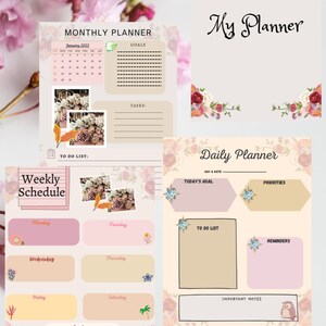 Bundle of Printable Digital Monthly , Weekly and Daily Planner - Etsy