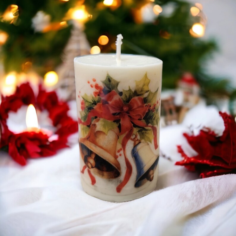Christmas Pillar Candles, Santa Candle, Holiday Candles, Home Decor ...