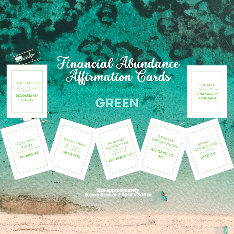 Financial Abundance Affirmation Cards Deck, 53 Affirmation Card ...