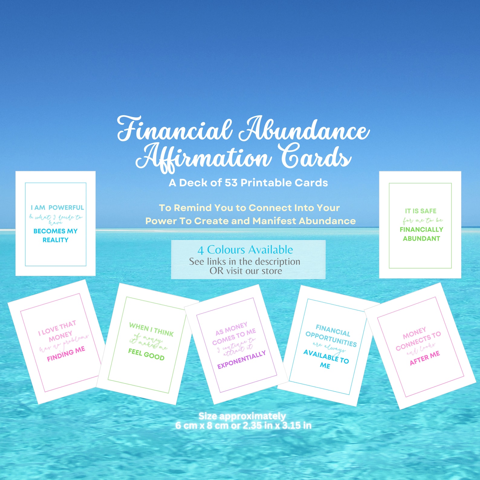 Financial Abundance Affirmation Cards Deck, 53 Affirmation Card ...