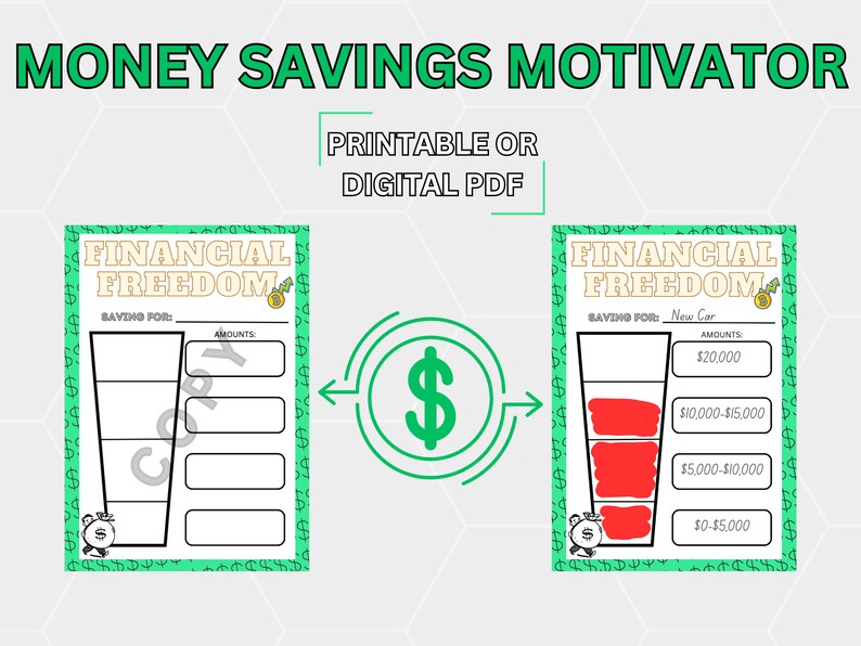 Motivational Money Savings Sheet, Budgeting Plan, Saving Plan for Your ...