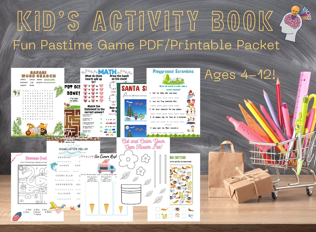 Kid's Interactive Activity Book, Educational Busy Book, Kid's Coloring ...