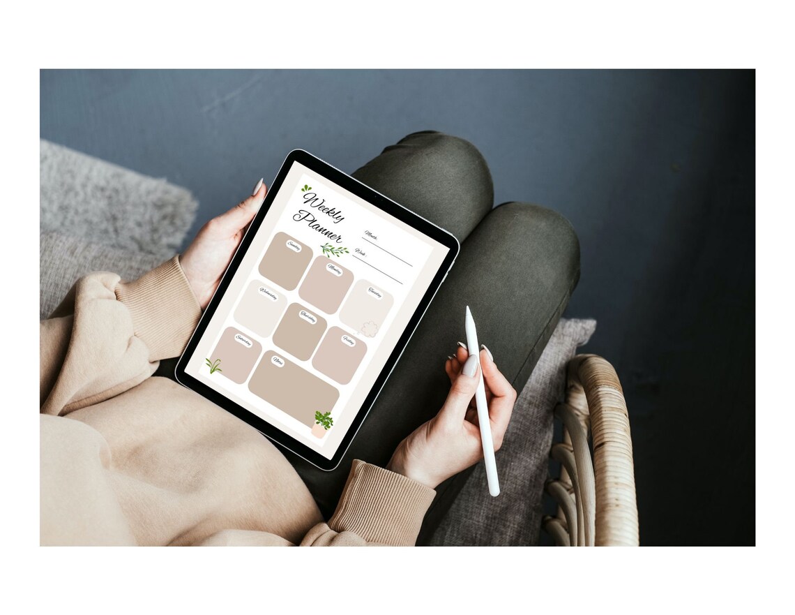 Weekly Digital Planner, Printable and Fillable Template, Weekly ...