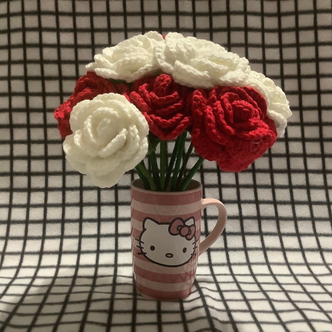 Crochet Roses & Crochet Rose Bouquet - Etsy