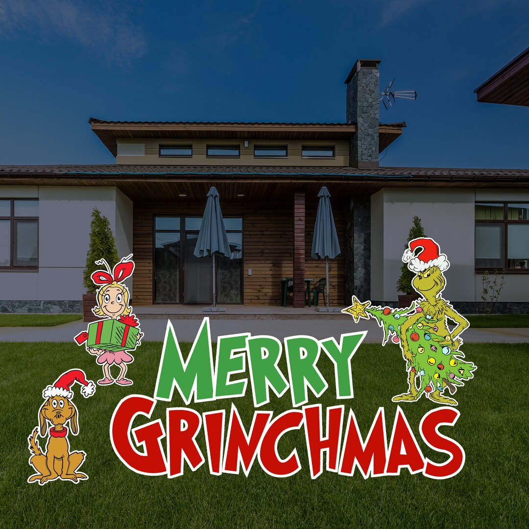 Inspired Grinch Merry Grinchmas Lawn Signs Christmas Yard - Etsy