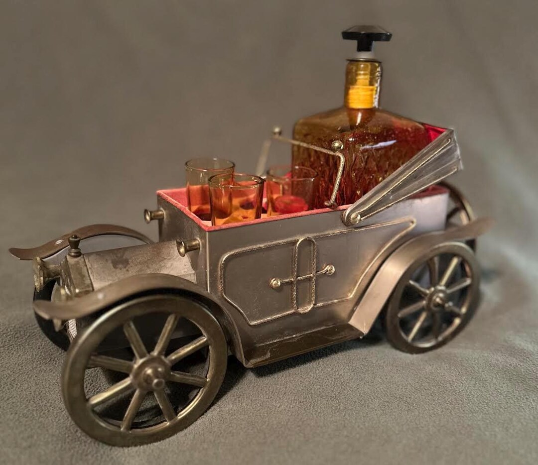 Liquor Bar Car Decanter Music Box - Vintage 1971 - Etsy