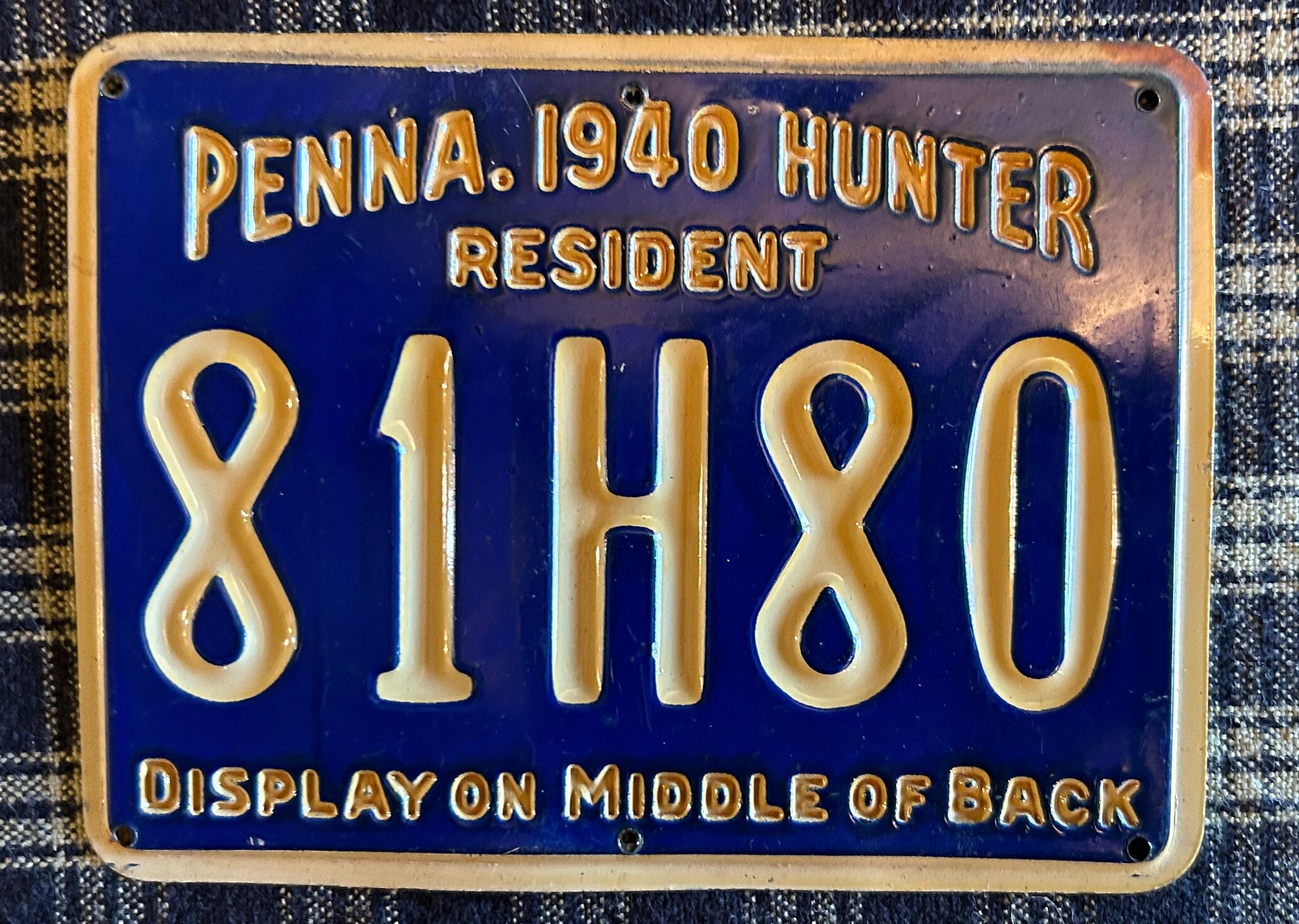 Antique 1940 Pennsylvania Hunting License - Tin Hunting License # 81H80 ...