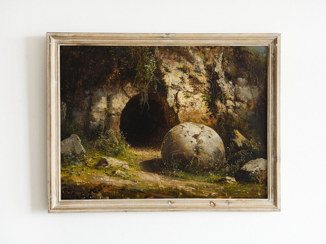 Empty Tomb of Jesus Painting Download, Christian Printable Wall Art ...
