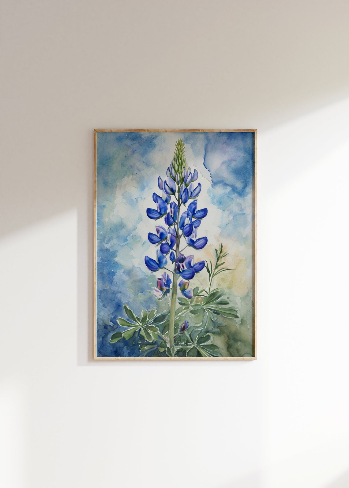 Bluebonnet Painting Download, Watercolor Blue Bonnet Flower Digital ...