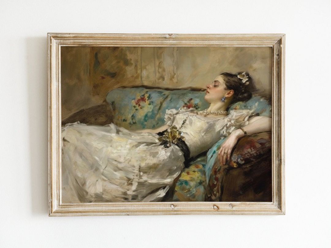 Victorian Woman on Couch Painting Download | Vintage Printable Wall Art ...