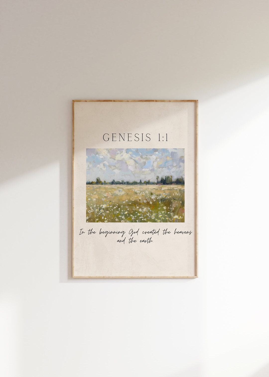 Genesis 1:1 Wall Art Download, in the Beginning, Bible Verse Wall Decor ...