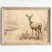 Vintage Deer Sketch Print, Hunting Digital Printable Wall Art Download ...
