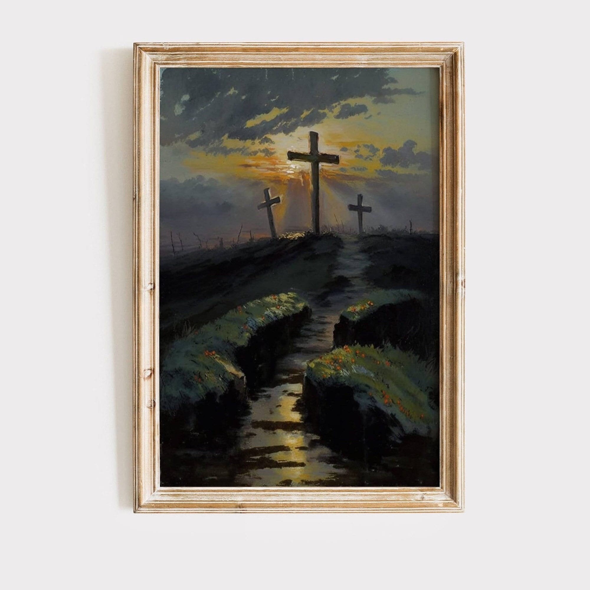 Three Crosses Painting Download Easter Digital Print Calvary Printable ...