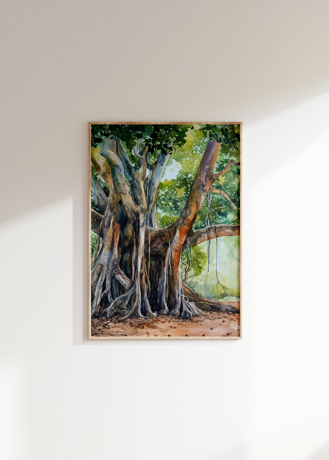 Banyan Tree Painting Download, Nature Watercolor Print, Printable ...
