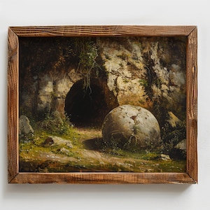 Empty Tomb of Jesus Painting Download, Christian Printable Wall Art ...