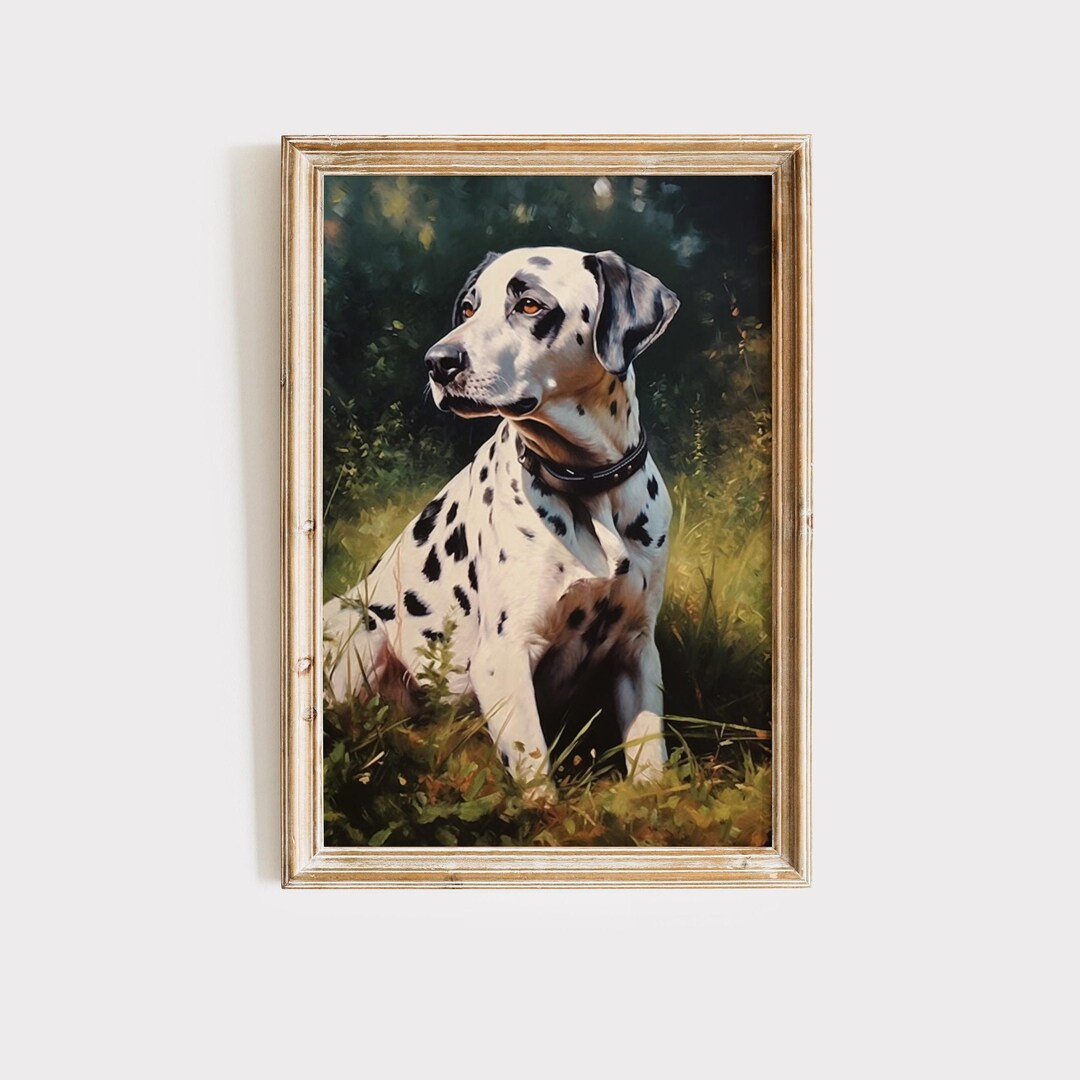 Vintage Dalmatian Painting Download | Dog Digital Print | Antique Pet ...