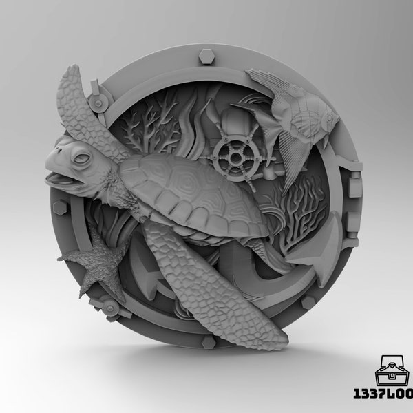 Turtle on Log - Etsy