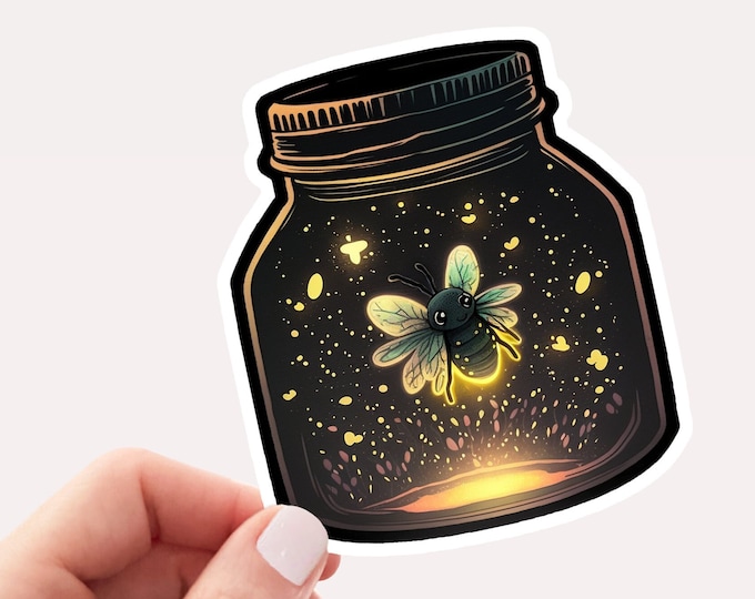 Cute Firefly in a Jar Vinyl Sticker, Firefly Sticker for Laptop, Cool ...