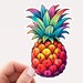Rainbow Pineapple Vinyl Sticker, Pineapple Sticker, Fruit Sticker ...