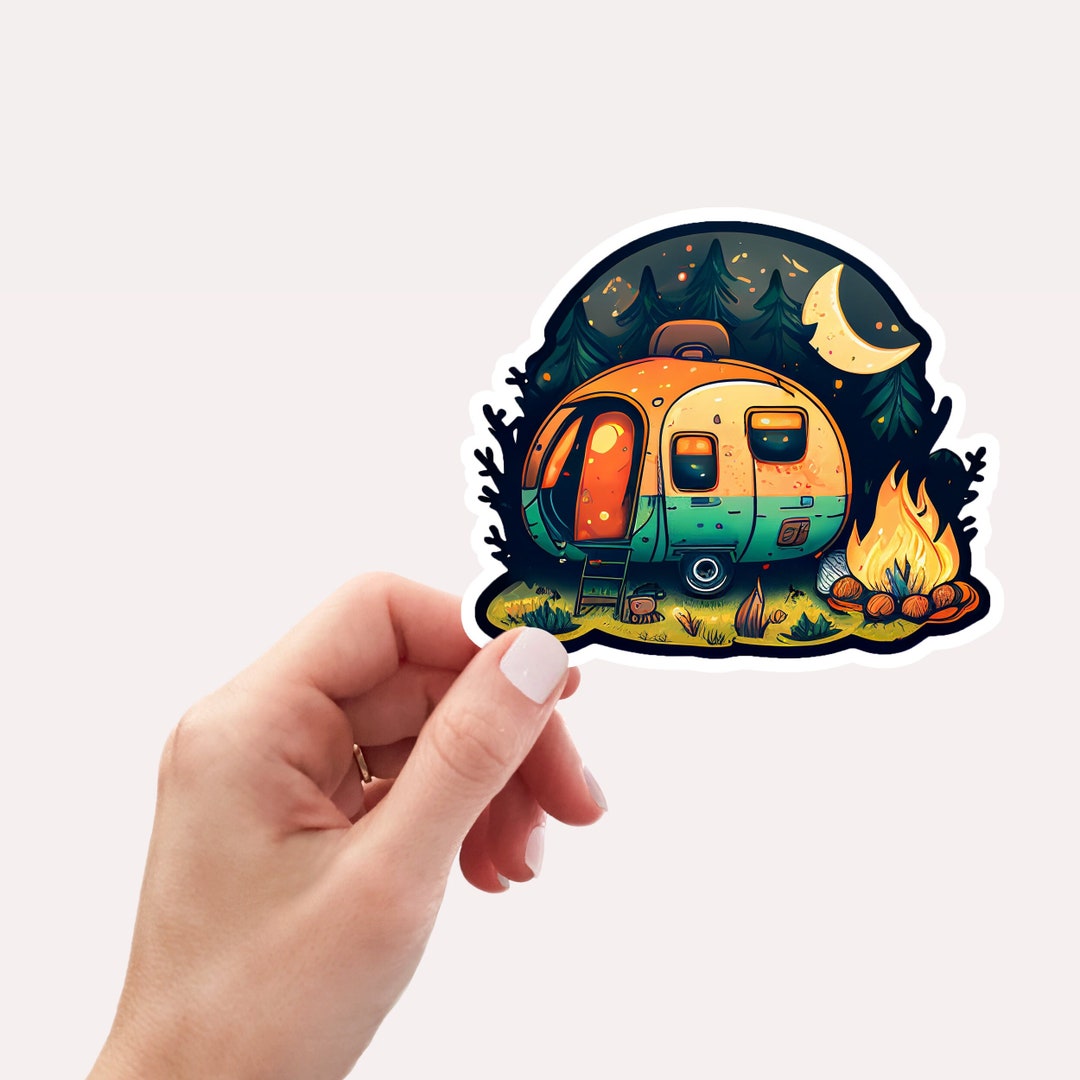 Cute Camper Sticker, Outdoor Camping Sticker, Camping Lover Sticker ...