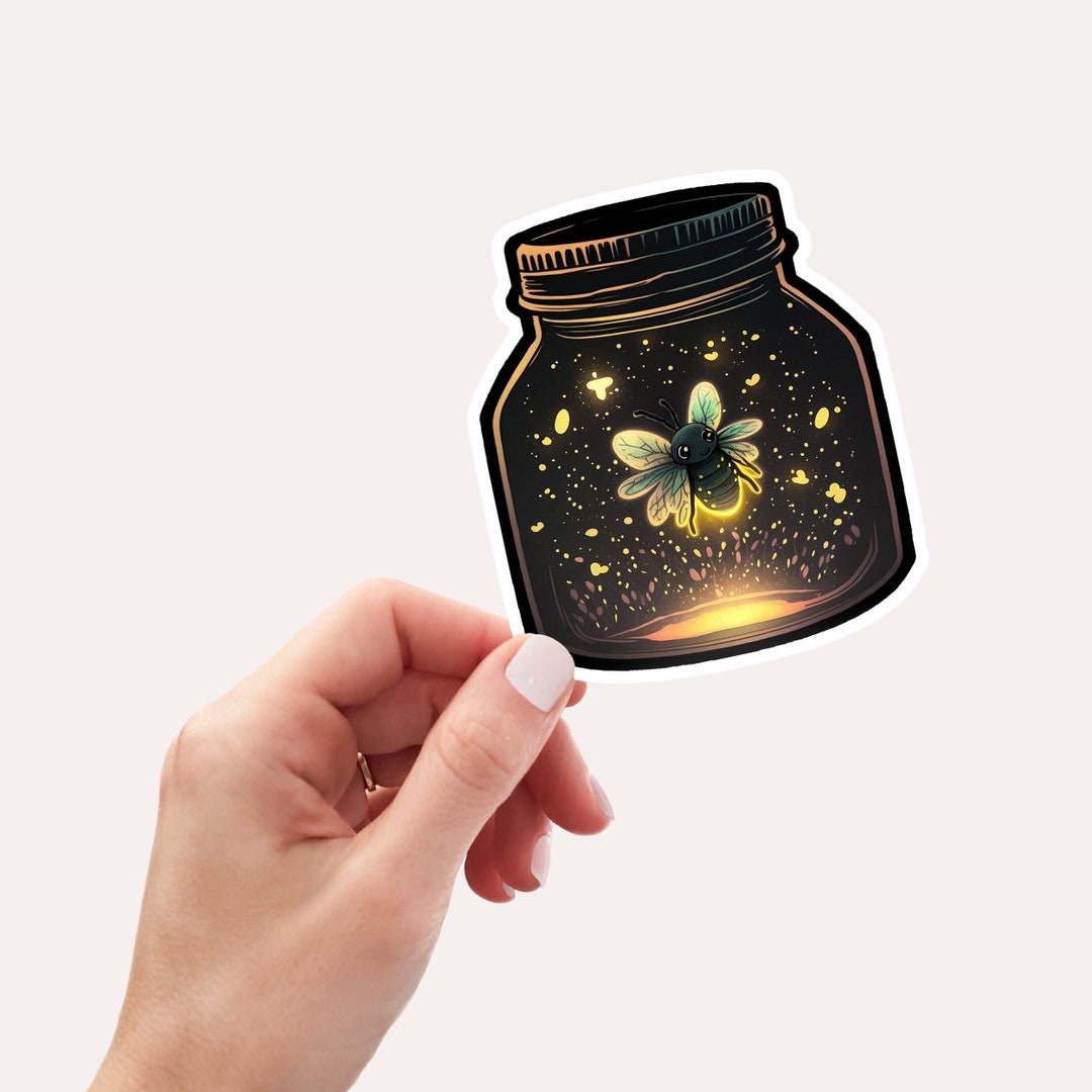Cute Firefly in a Jar Vinyl Sticker, Firefly Sticker for Laptop, Cool ...