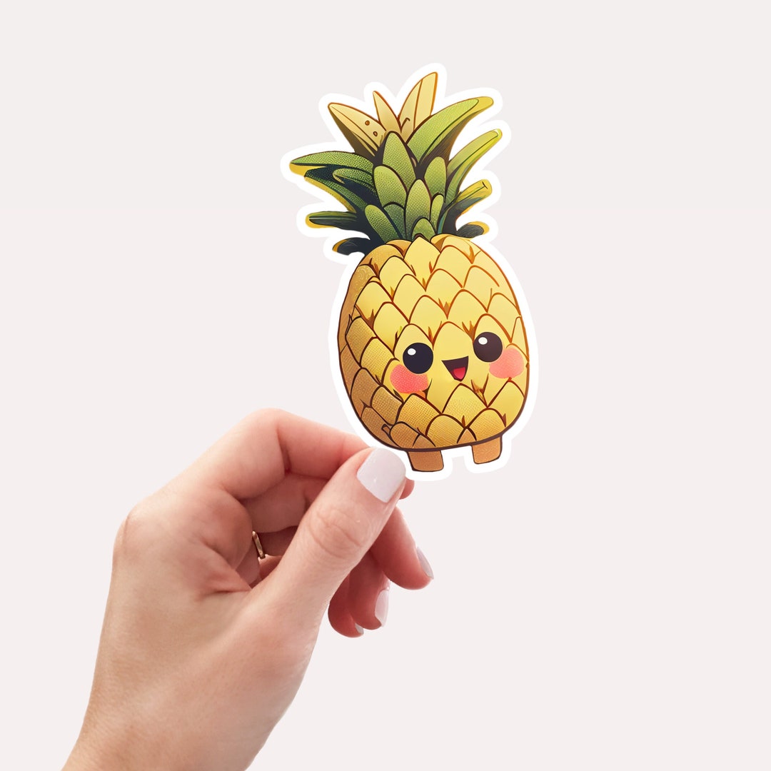 Cute Pineapple Sticker, Vinyl Sticker, Pineapple Sticker, Pineapple ...