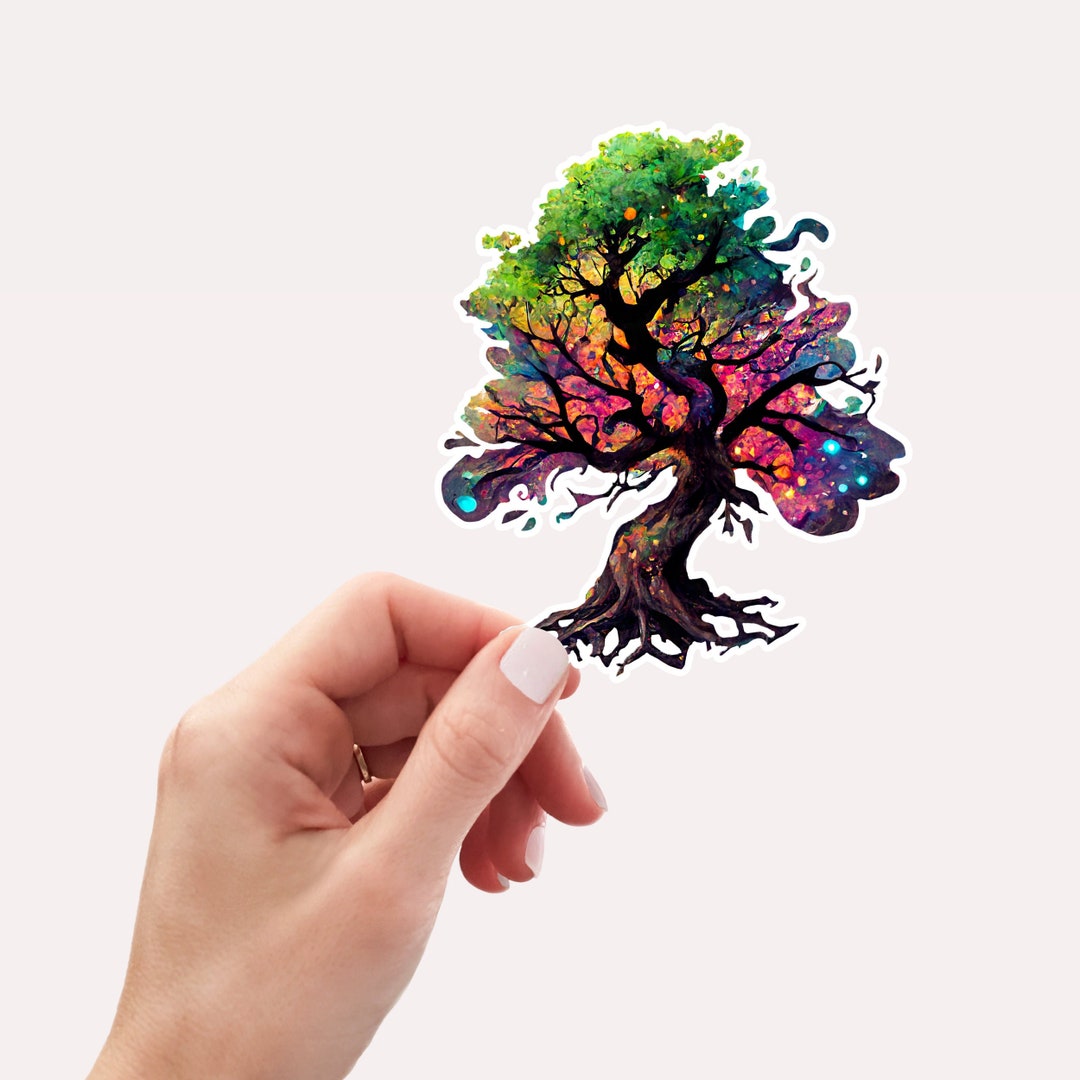 Magical Tree of Life Sticker, Colorful Tree, Pretty Sticker, Tree of ...