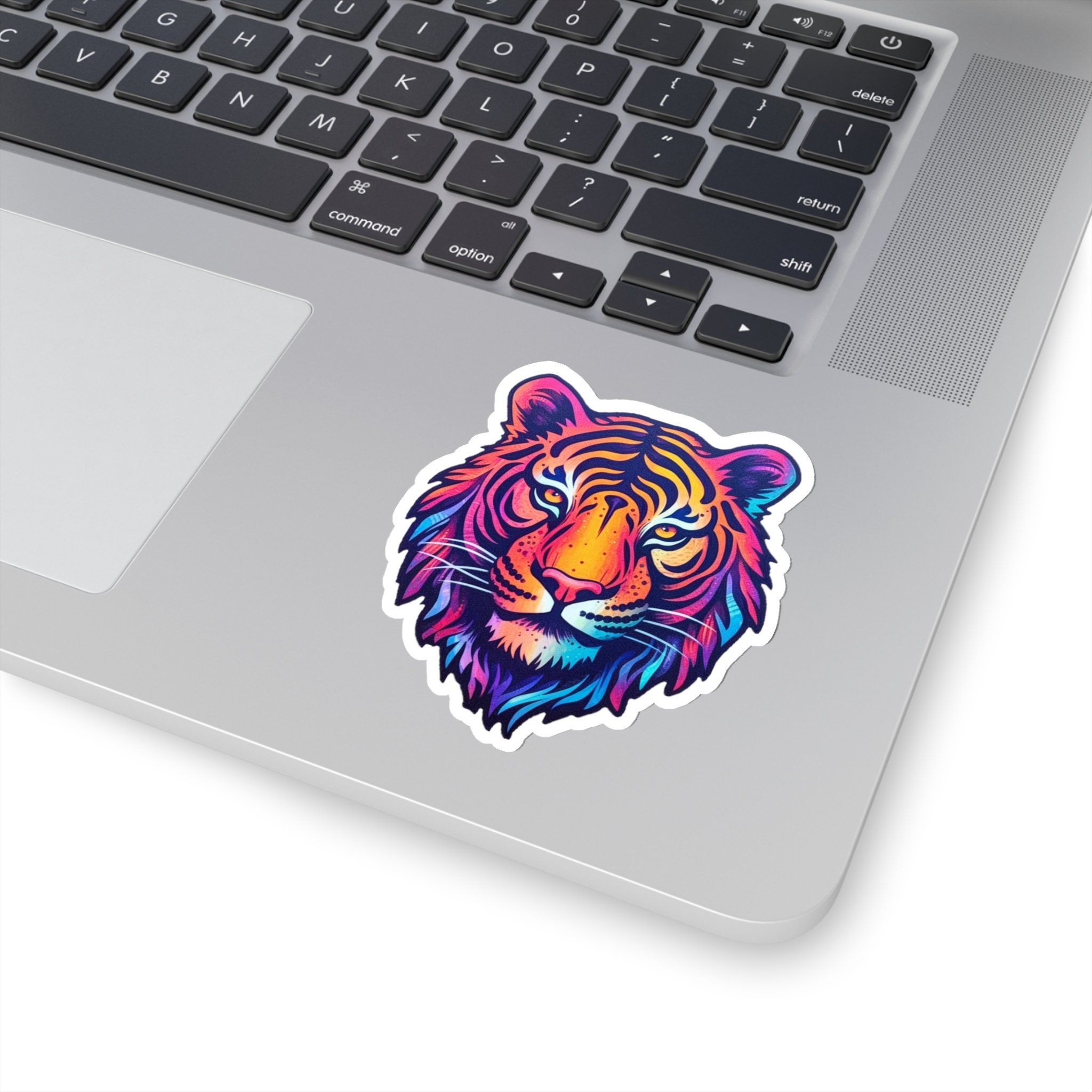 Colorful Tiger Vinyl Sticker, Tiger Sticker for Laptop, Spirit Animal ...