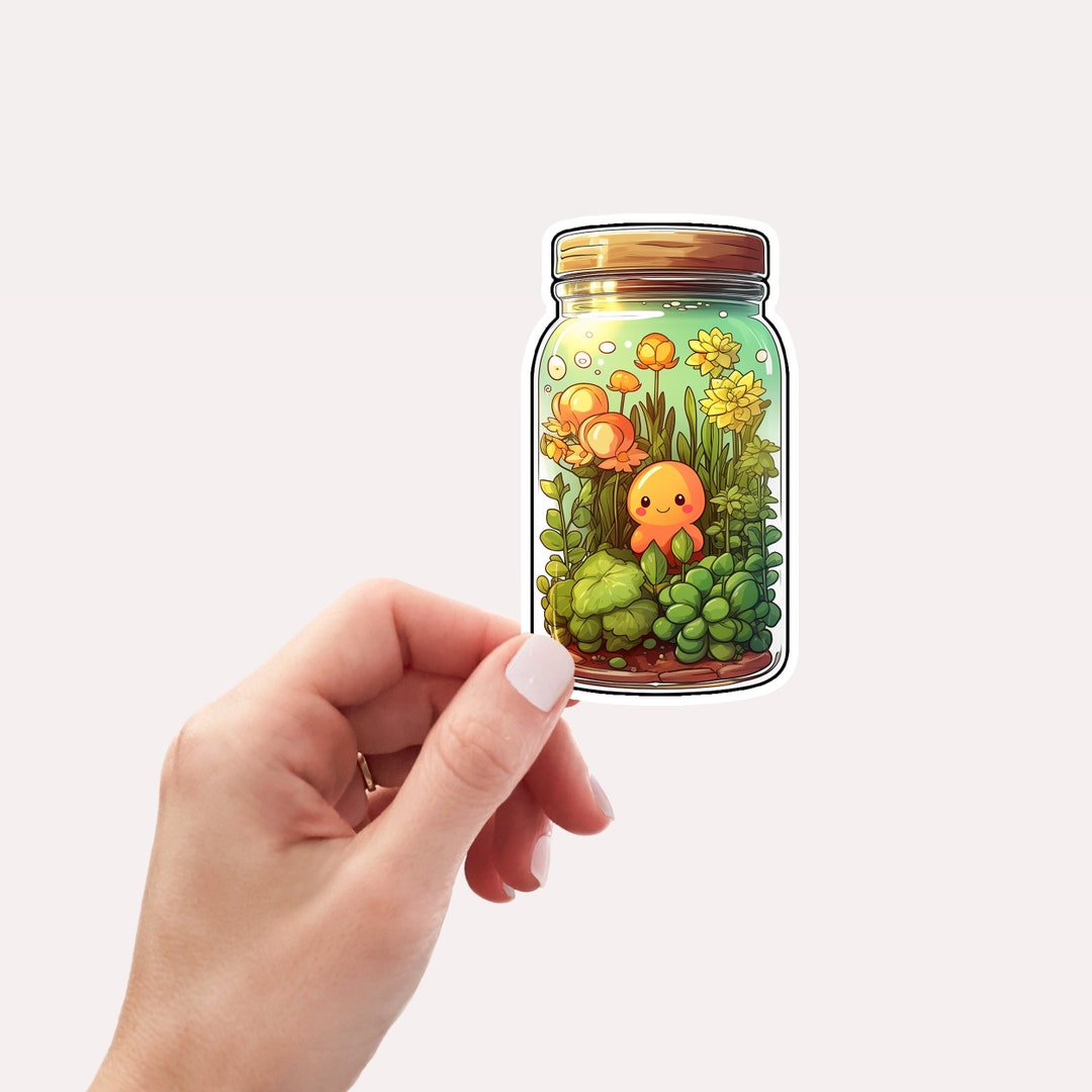 Cute Blob in a Jar Vinyl Sticker, Jar Sticker, Studio Ghibli Style ...