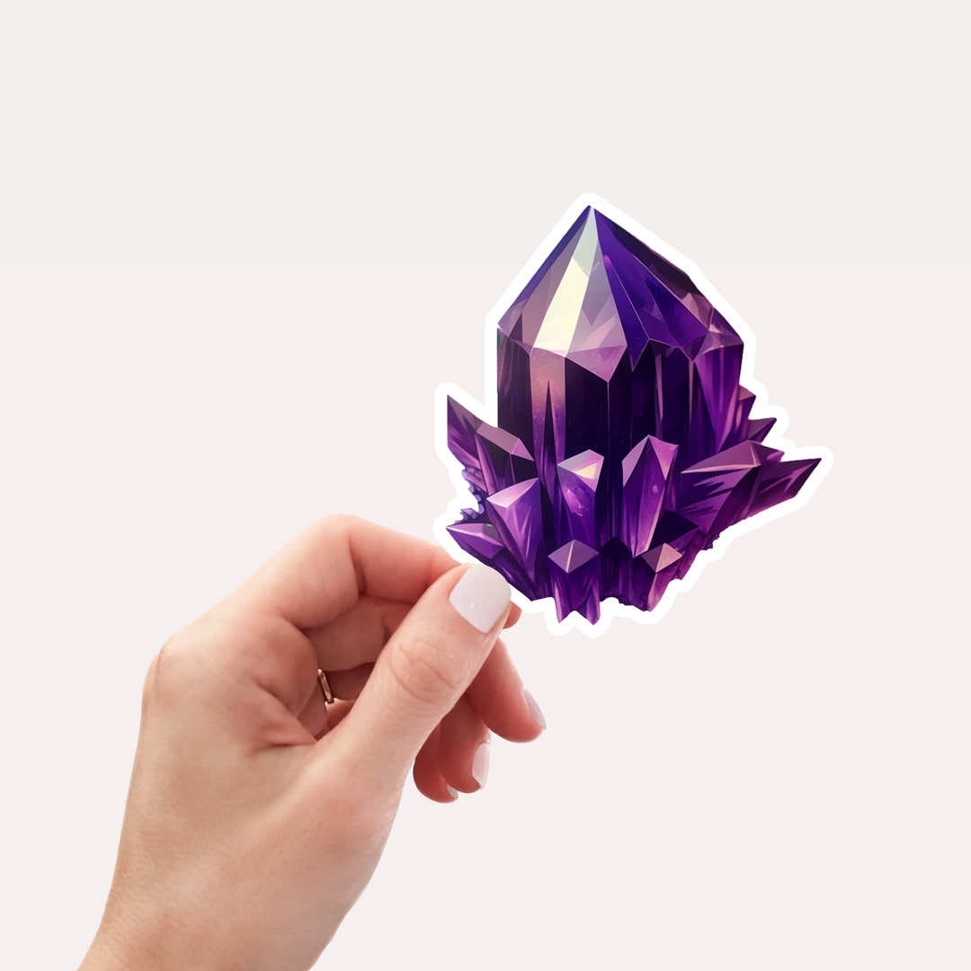 Purple Amethyst Cluster Sticker, Crystal Sticker, Amethyst Sticker ...