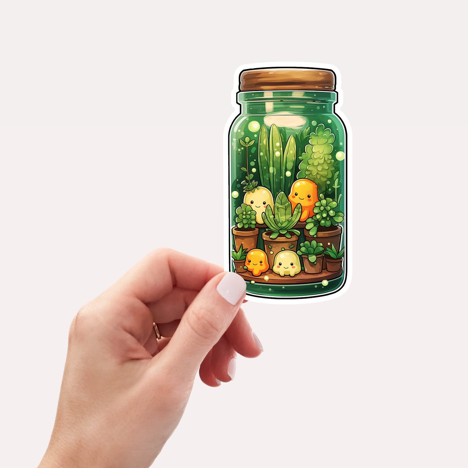 Cute Sprites in a Jar Vinyl Sticker, Cute Blobs Sticker, Cute Sticker ...