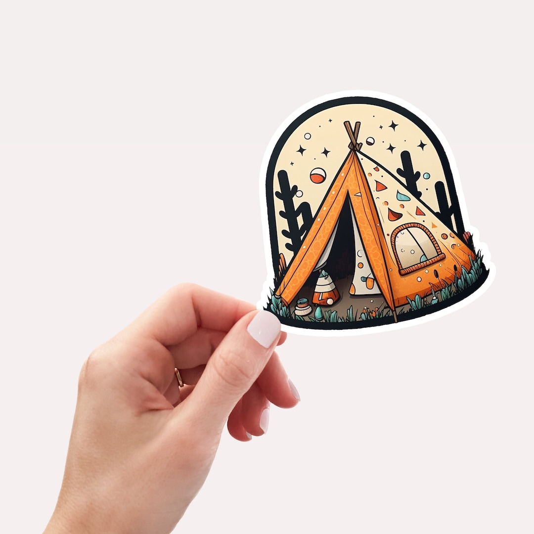 Cute Teepee Sticker, Outdoor Camping Sticker, Camping Lover Sticker ...
