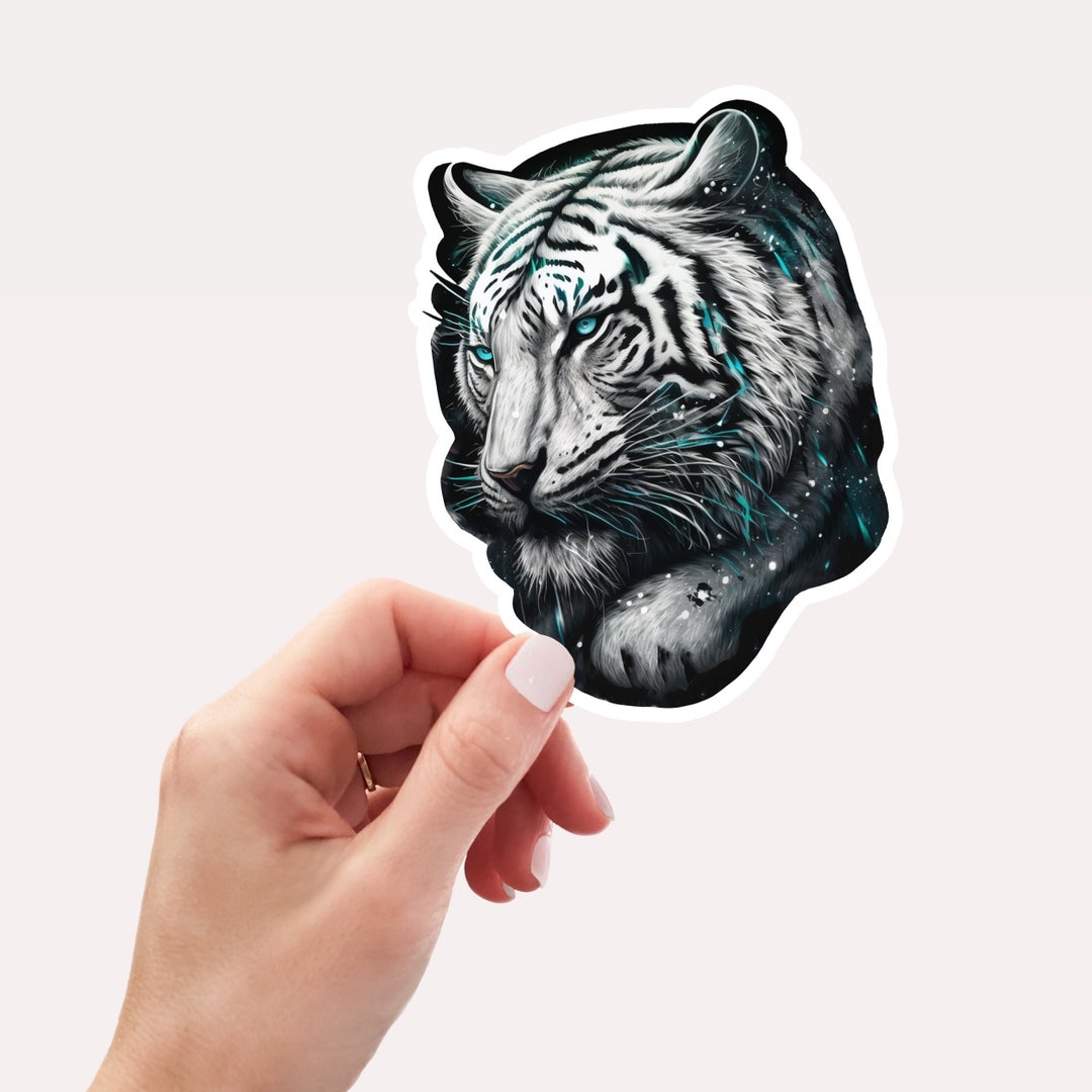 White Tiger Vinyl Sticker, White Tiger Sticker for Laptop, Spirit ...