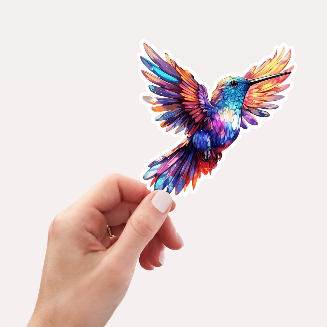 Magical Hummingbird Vinyl Sticker, Hummingbird Sticker for Laptop ...