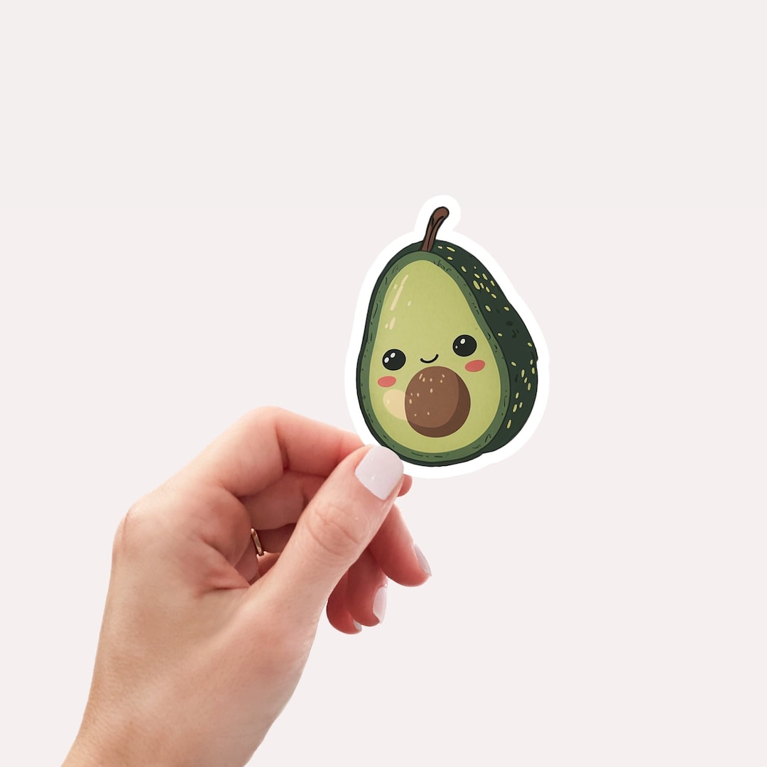 Cute Avocado Sticker, Vinyl Sticker, Avocado Sticker, Avocado Lover ...