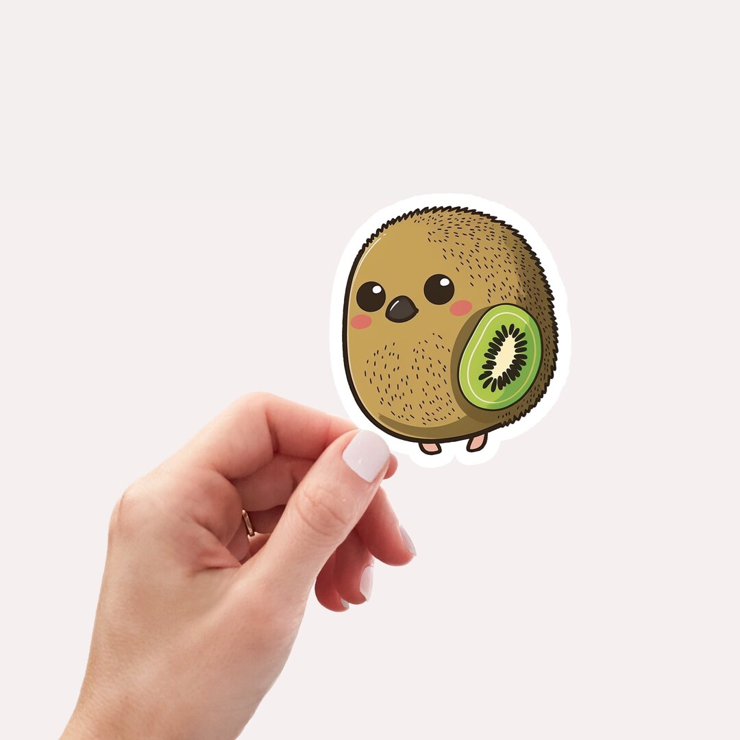 Cute Kiwi Bird Sticker, Kiwi Fruit Sticker, Cute Fruit Sticker, Kiwi ...