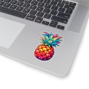 Rainbow Pineapple Vinyl Sticker, Pineapple Sticker, Fruit Sticker ...